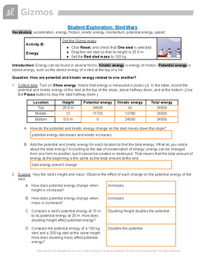 William Hoagland - Fan Cart Physics Gizmo - Name: Date: Student ...
