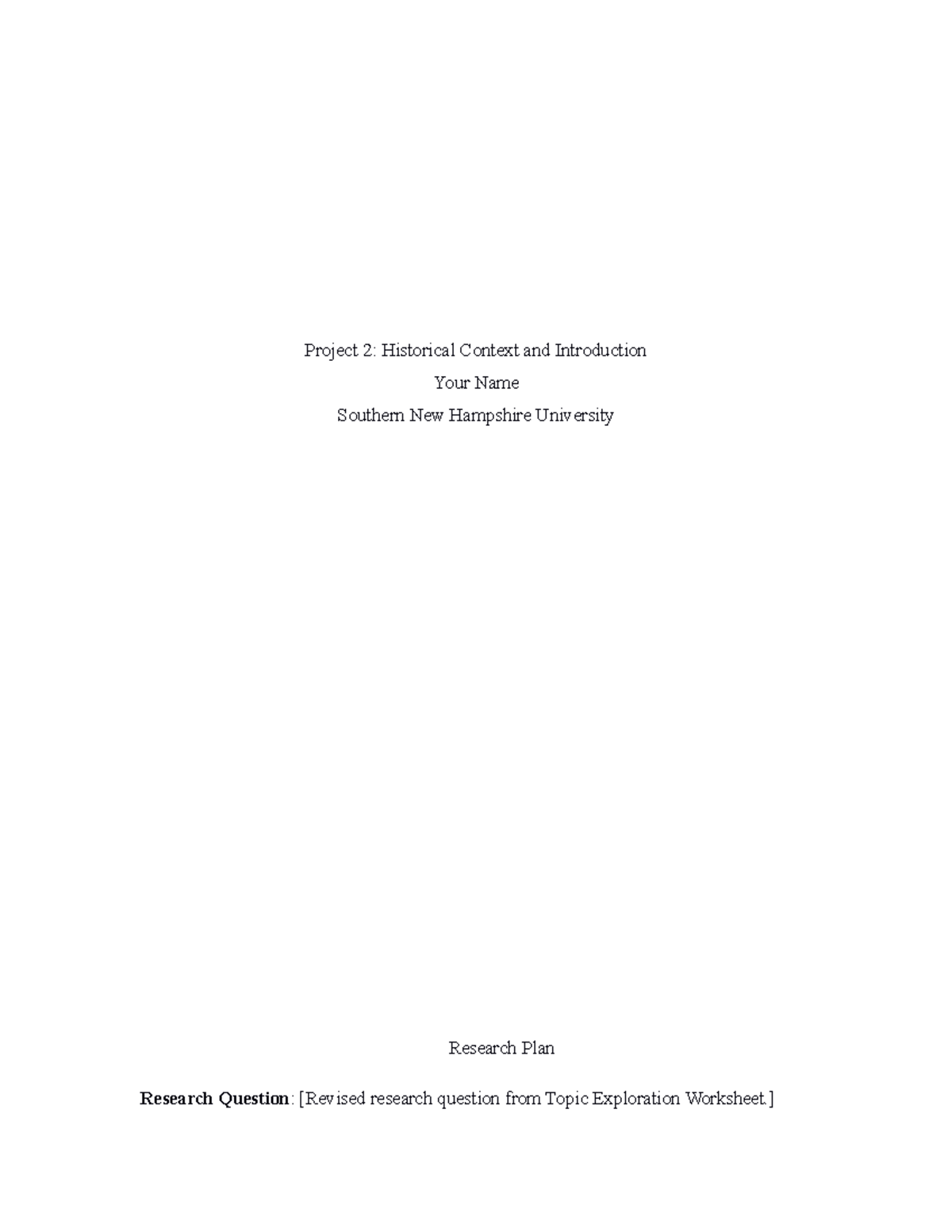 HIS 100 Historical Context and Introduction Template - Project 2 ...