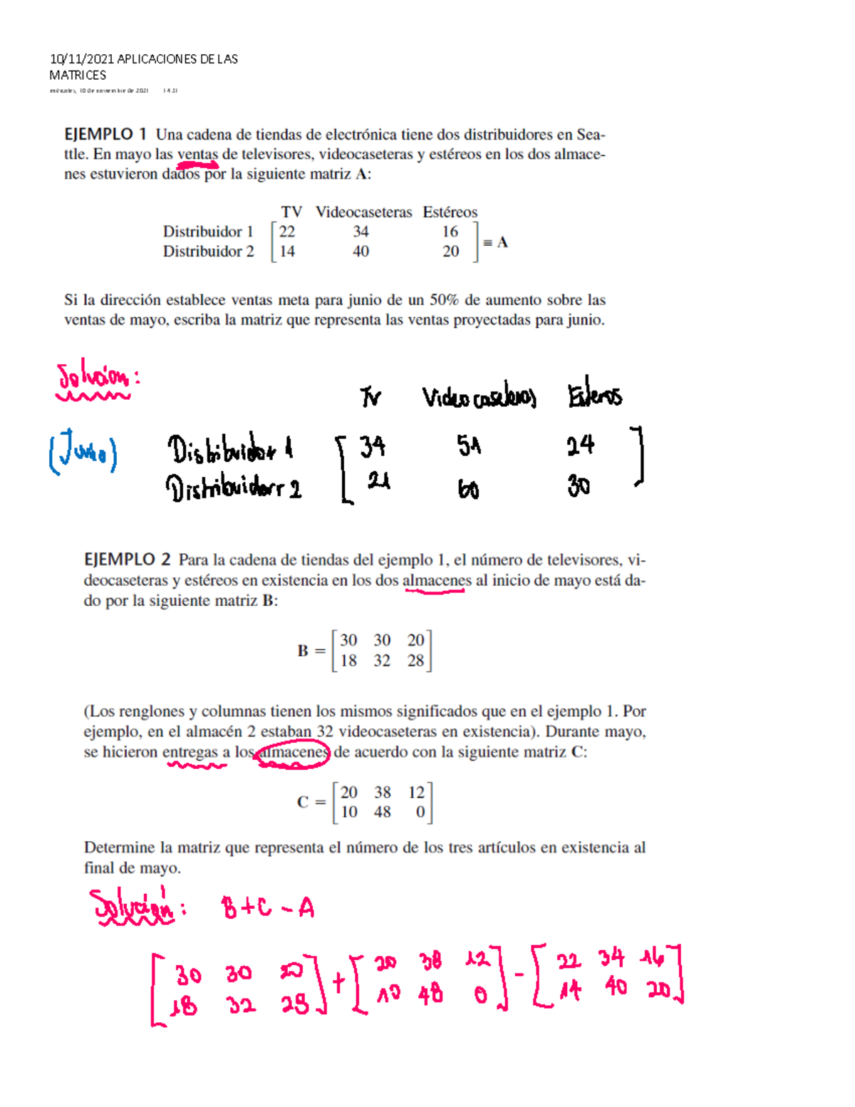 10-11-2021 Aplicaciones CON Matrices - Algebra Matricial - ϭϬͬϭϭͬϮϬϮϭ W ...