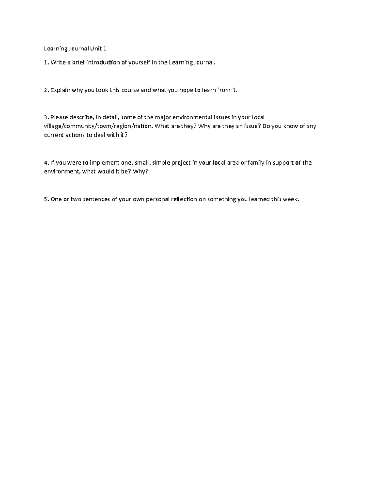Learning Journal Unit 1 1301 - Learning Journal Unit 11. Write a brief ...