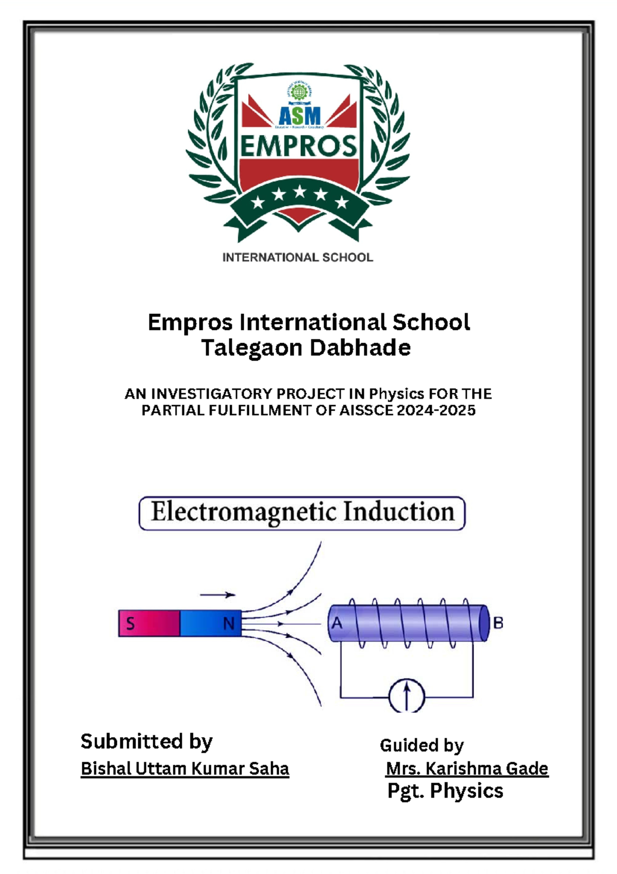 Investigation project - Empros International School Talegaon Dabhade AN ...