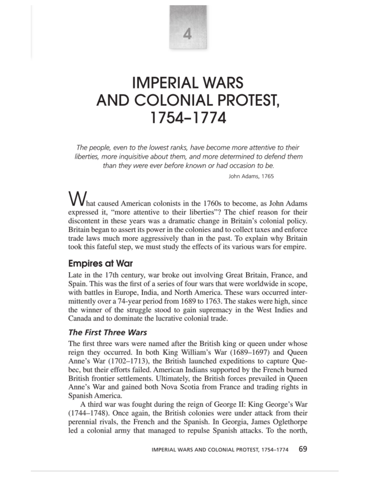 Amsco-chapter-4 - give a summary of each paragraph - 4 IMPERIAL WARS ...