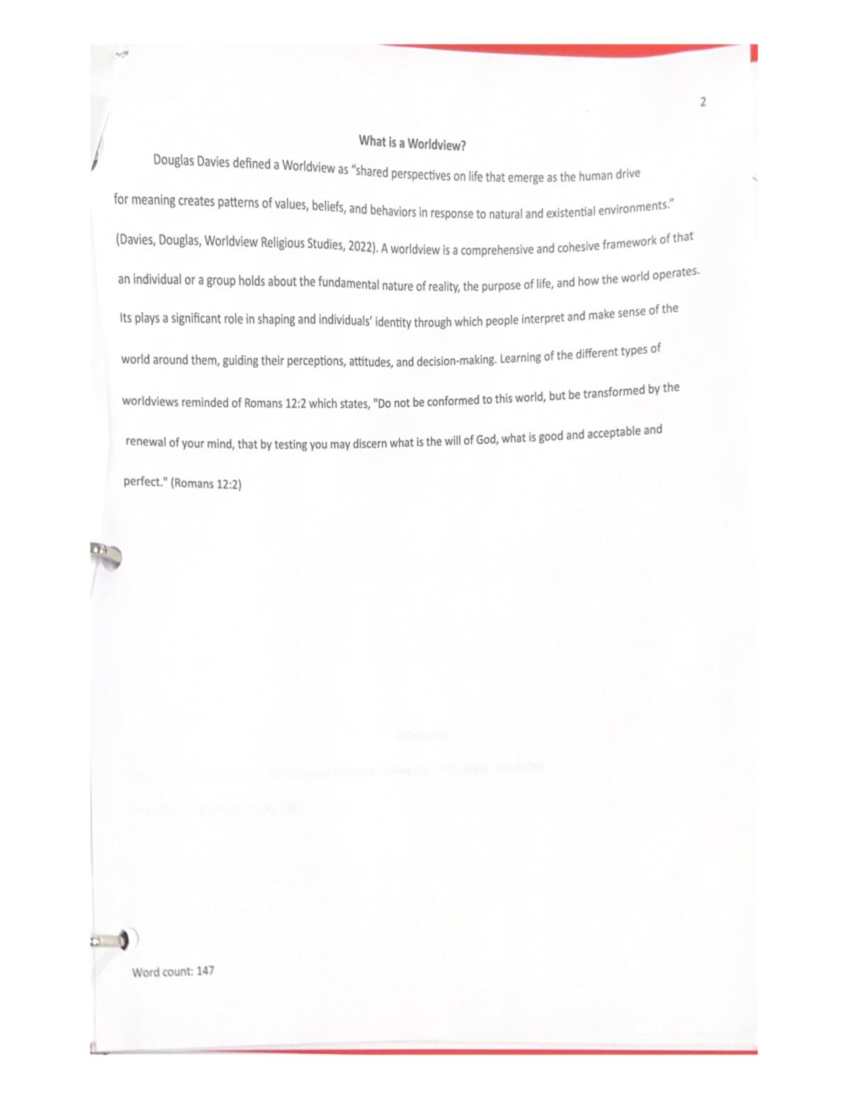 What is a Worldview - ASSIGNMENT 4 - RLGN 104 - Studocu