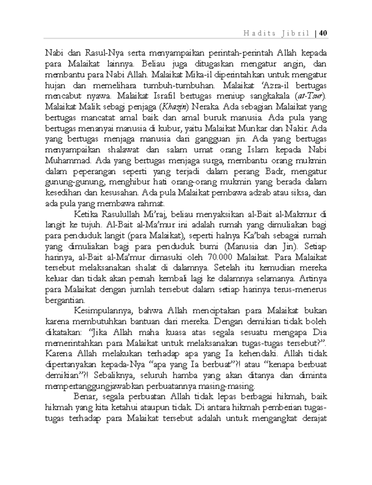 Tugas agama hadist jibril-52 - H a d i t s J i b r i l | 40 Nabi dan ...