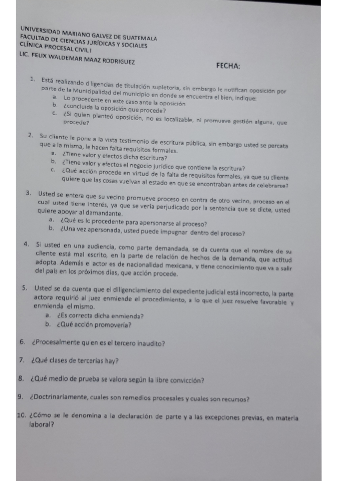Clinica civil - Umg - Derecho Notarial - Studocu