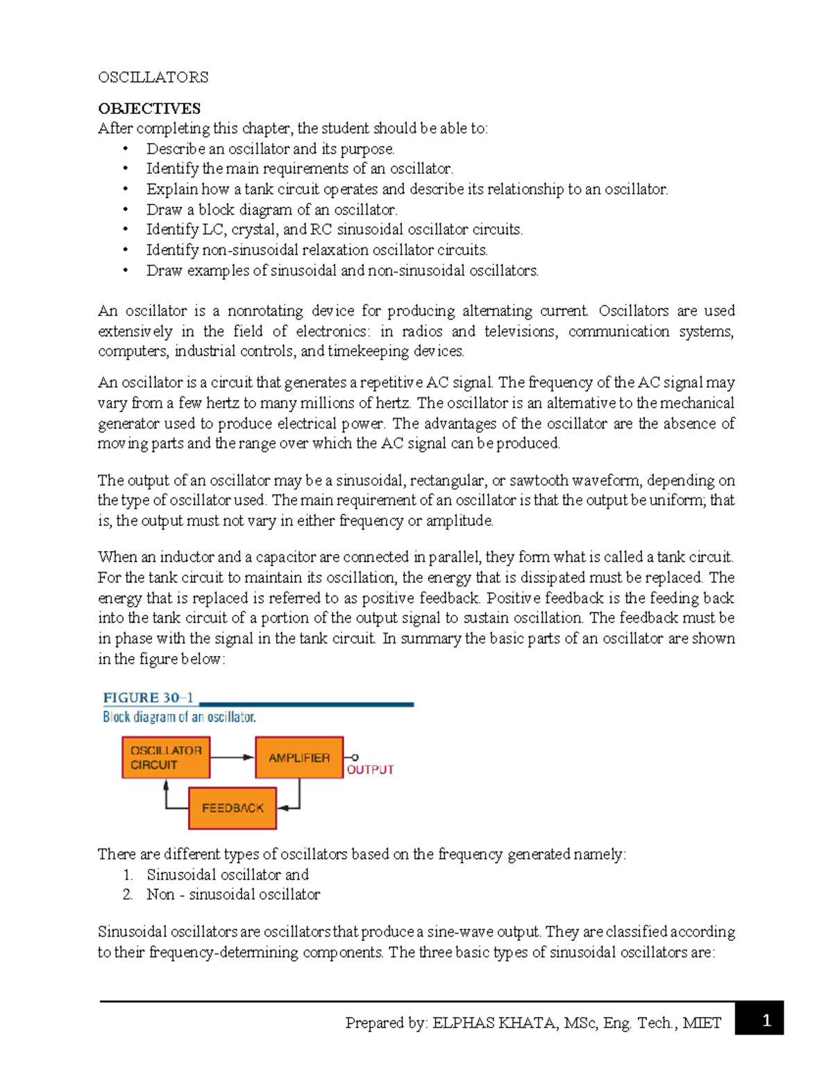 Oscillators computer electronics - computer science - JKUAT - Studocu
