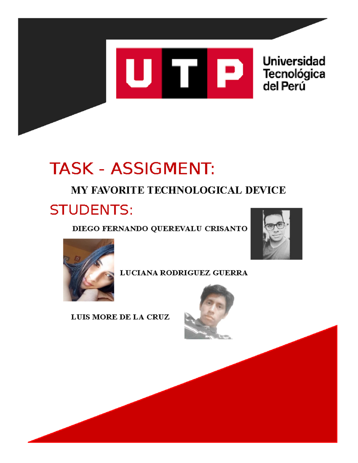 TASK week 12 - Tarea semana 12 de ingles - LUIS MORE DE LA CRUZ TASK - ASSIGMENT: MY FAVORITE ...