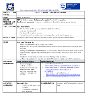 Lesson 1 9 Term 4 - Social Sciences – Geography Grade 9 Term 3 Content ...