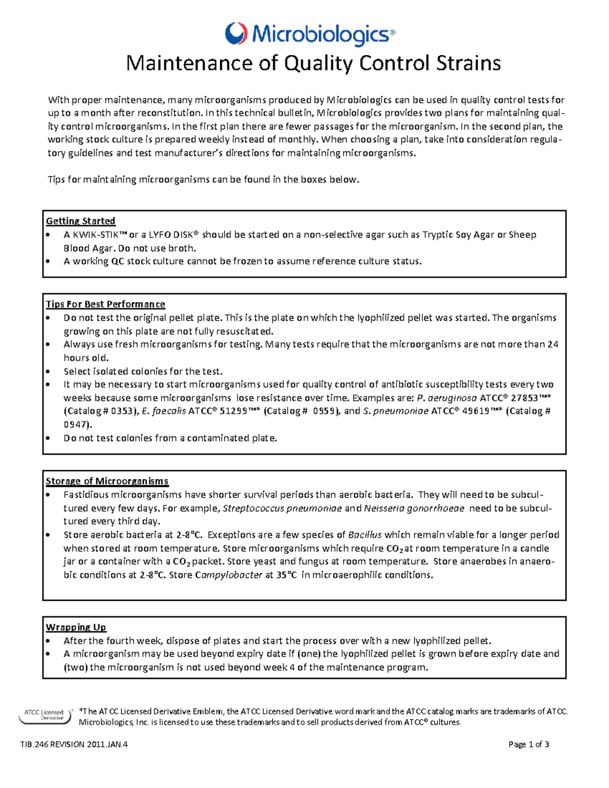 Microorganism+Maintenance - Maintenance of Quality Control Strains With ...