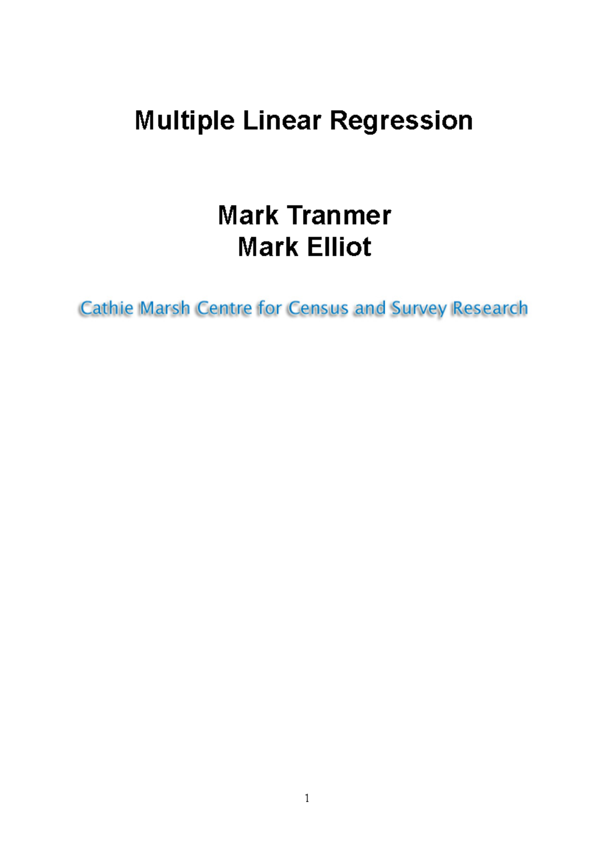 Linear Regression Model Analysis - Multiple Linear Regression Mark ...