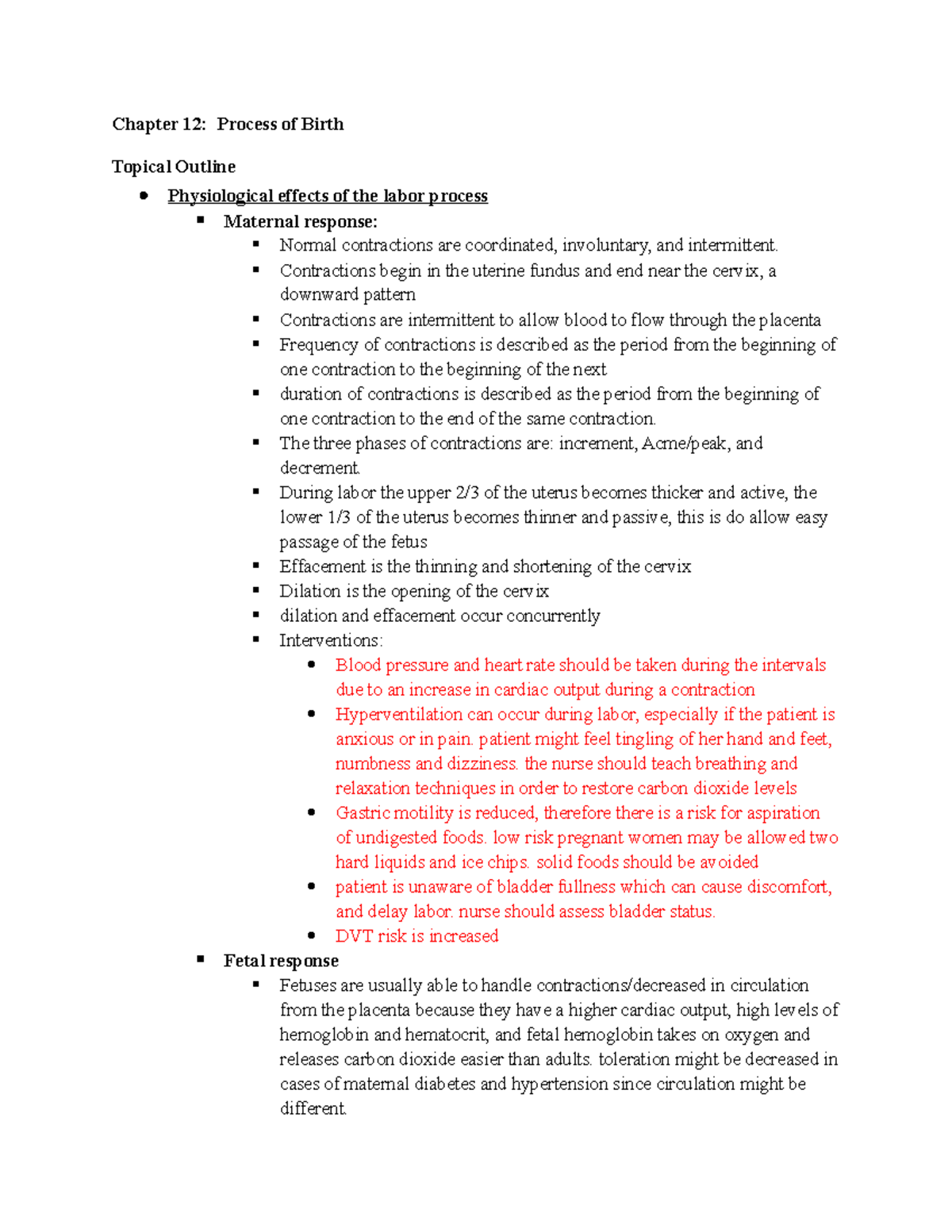 Chapter 12 - process of birth - Chapter 12: Process of Birth Topical ...