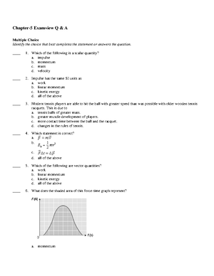 Chapter 4 Examview with answers back - Chapter-4 Examview Q & A Multiple Choice Identify the ...