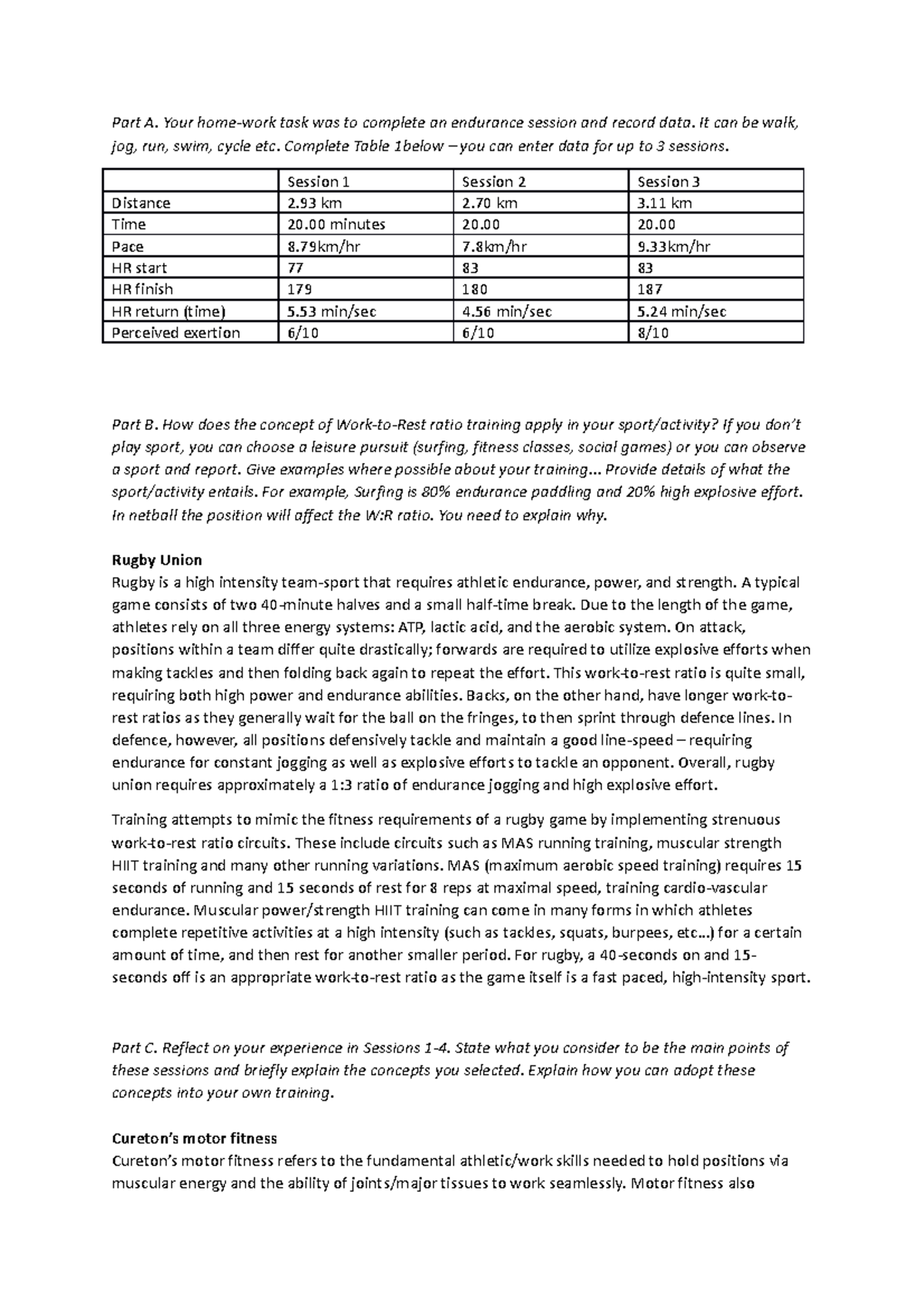 Running Practical 2 - Part A. Your home-work task was to complete an ...