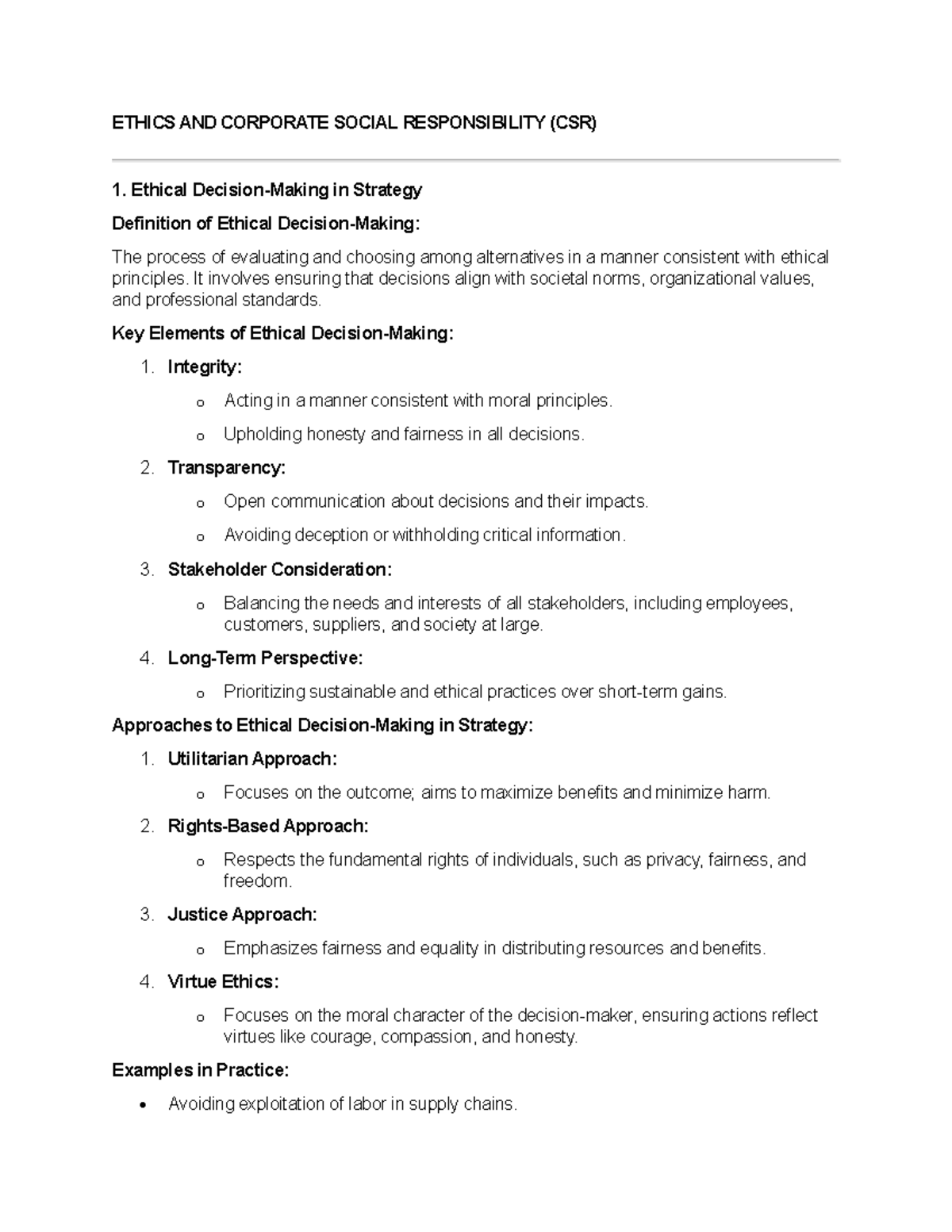 Ethics and Corporate Social Responsibility - ETHICS AND CORPORATE ...