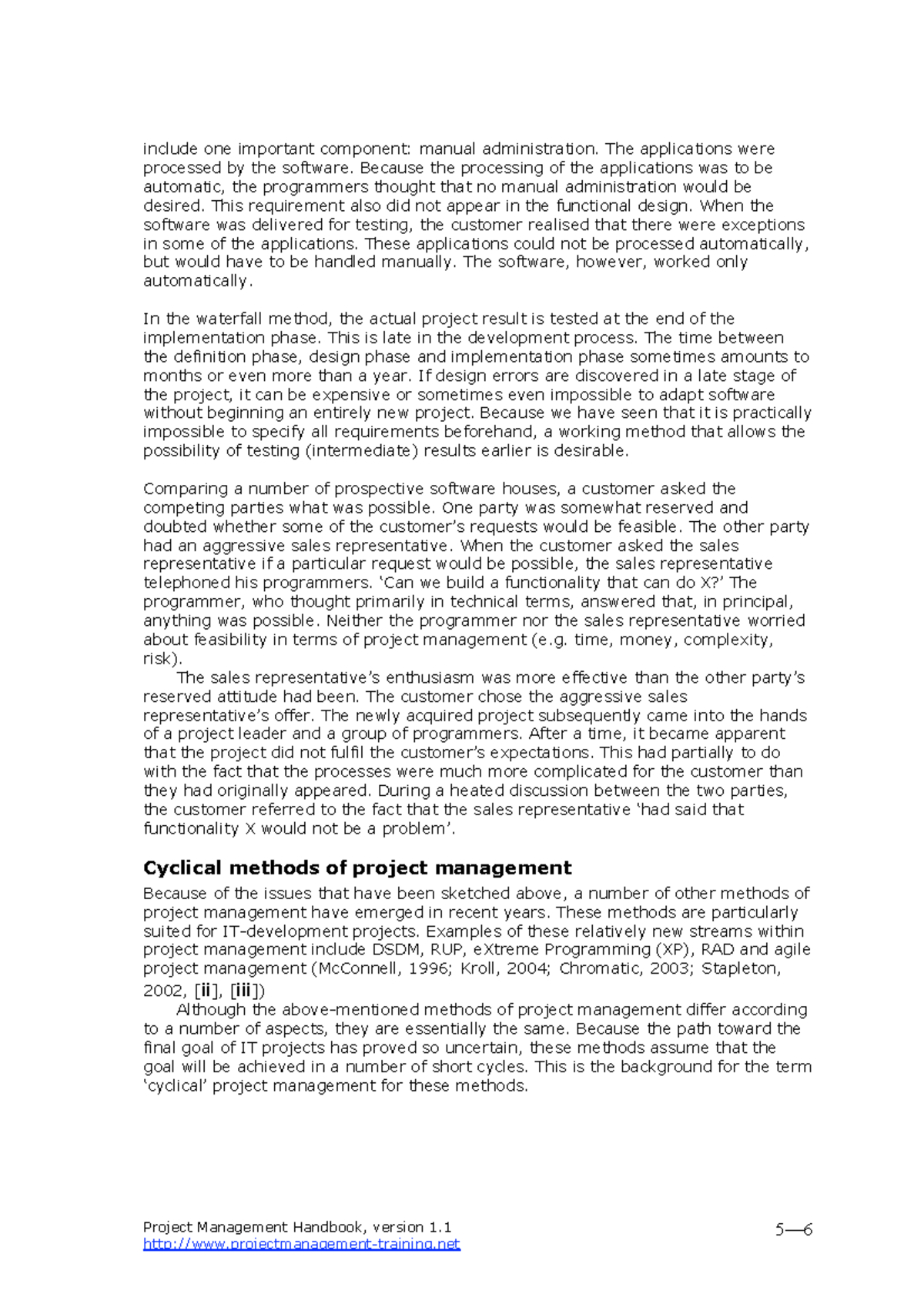 Baars book project management-7 - Project Management Handbook, version ...