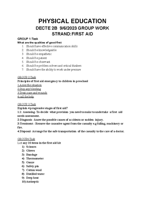 PHE Notes BY Yegon - DIPLOMA IN PRIMARY TEACHER EDUCATION (DPTE ...