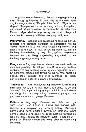 596530827-Maranao-Culture - KULTURA AT TRADISYON NG MINDANAOSa Mindanao ...