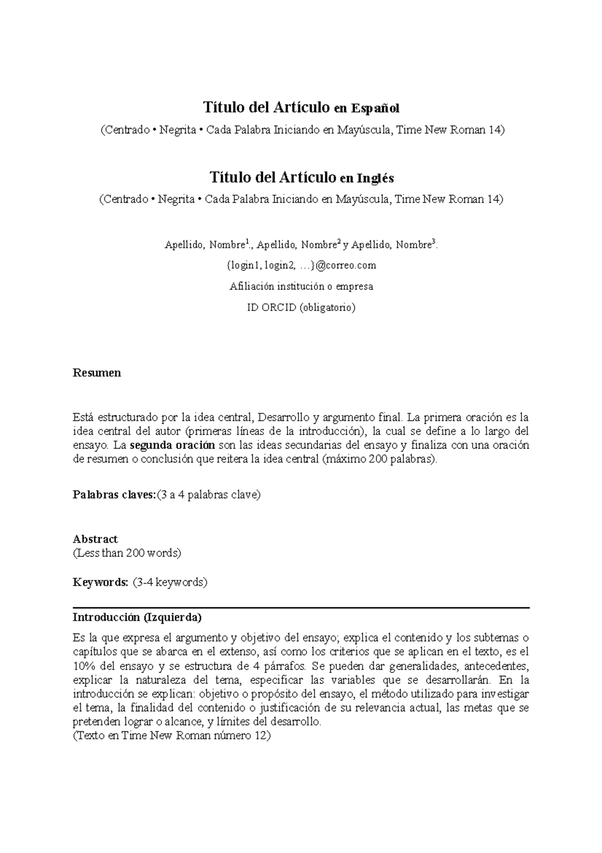Plantilla-Ensayos - Plantilla gratuita ensayo normas apa - Título del ...