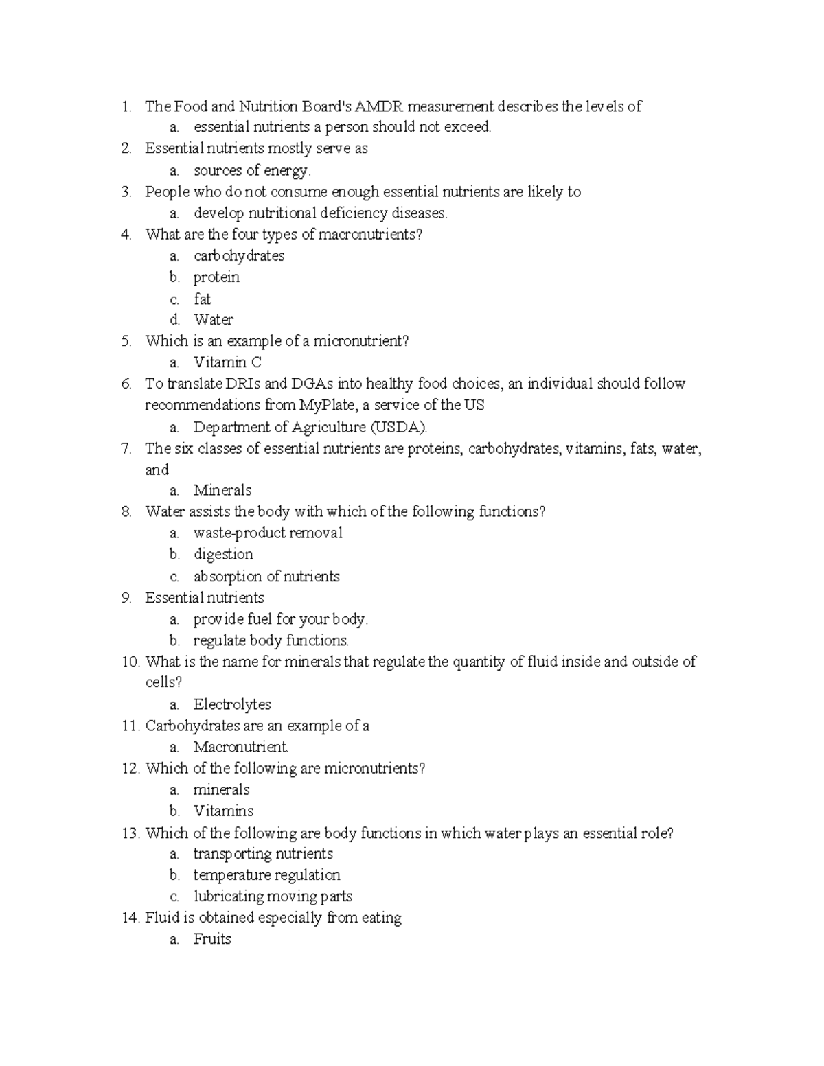 Chapter 5 - class notes - The Food and Nutrition Board's AMDR ...
