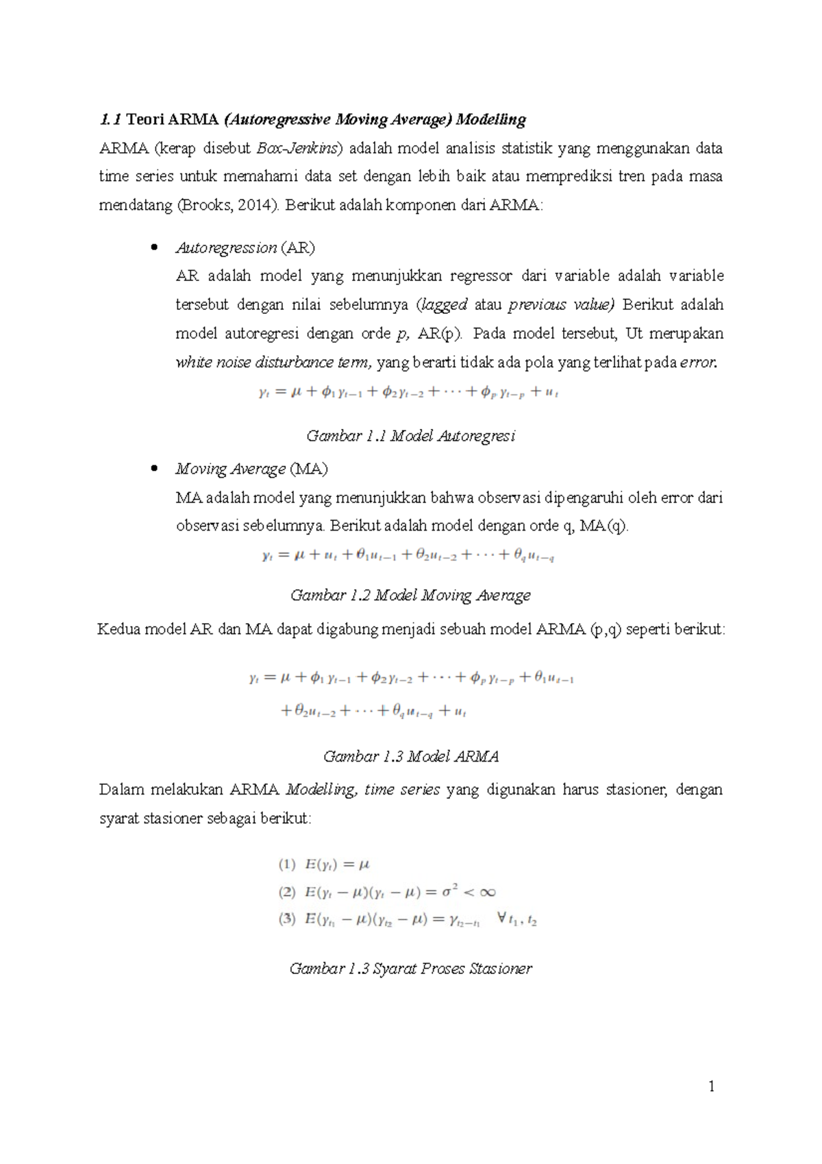 Teori ARMA (Autoregressive Moving Average) Modelling - Berikut adalah komponen dari ARMA: - Studocu