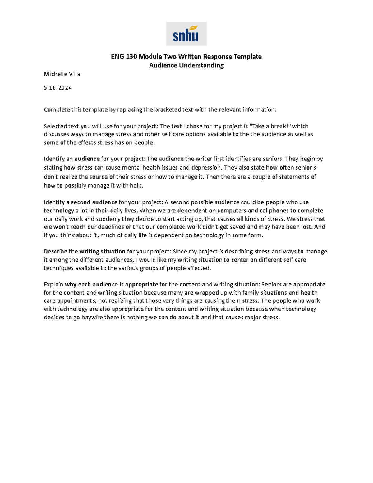 ENG 130 Module Two Written Response Template - ENG 130 Module Two ... ENG 130 Module Two Written Response Template - ENG 130 Module Two ...