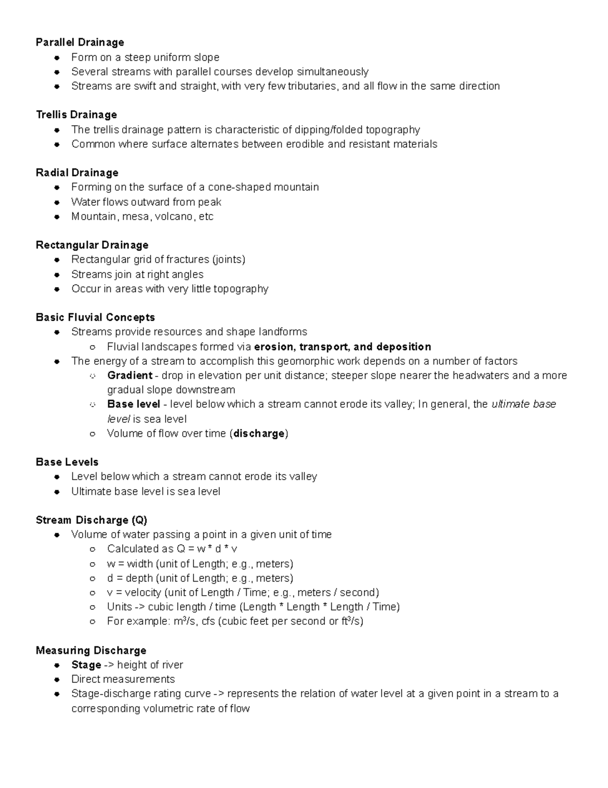 GEOG 9 - GEOG - Parallel Drainage Form on a steep uniform slope Several ...