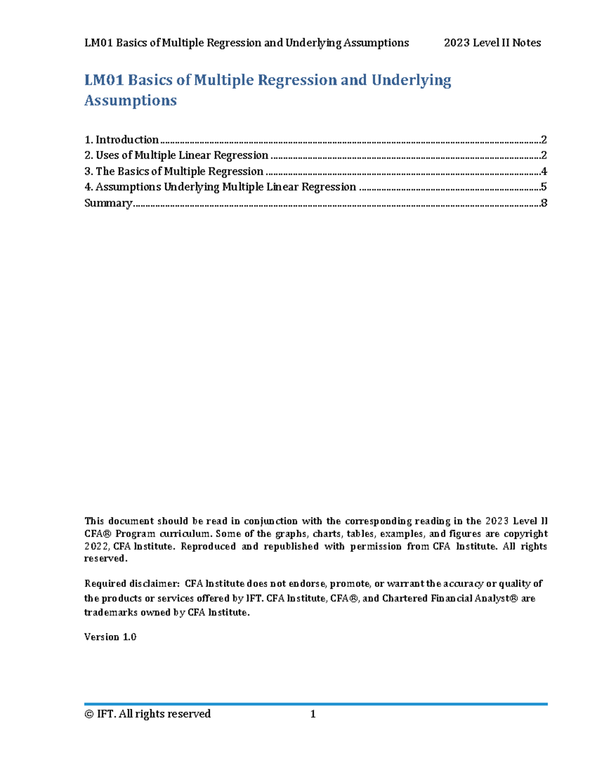 L2 QM01 Basics of Multiple Regression and Underlying Assumptions– Study ...