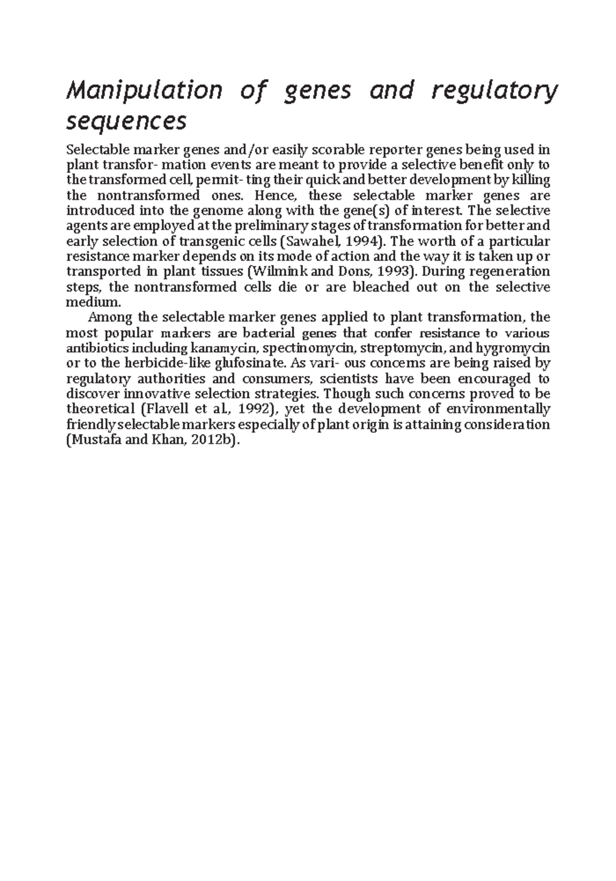 Manipulation of genes and regulatory sequences - Manipulation of genes ...