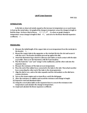 Lab-Report-5-Lenses - Lab # 5 PHY 132 L INTRODUCTION: In this lab we ...