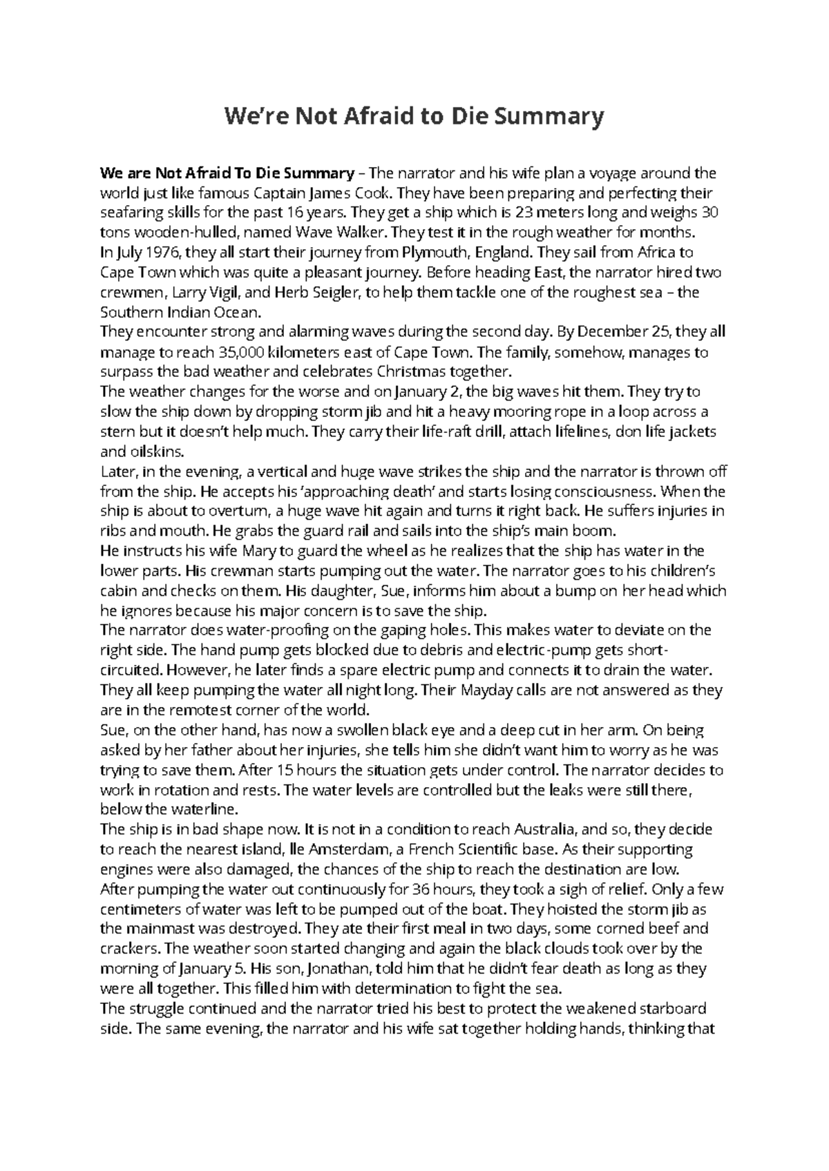 3rd - Fggg - We’re Not Afraid to Die Summary We are Not Afraid To Die ...