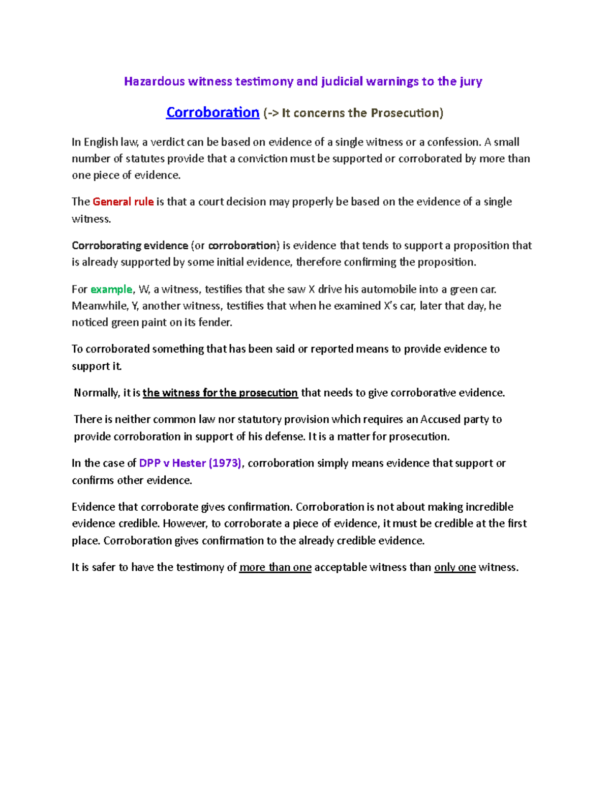 Corroboration - Makanjuala - Hazardous witness testimony and judicial ...