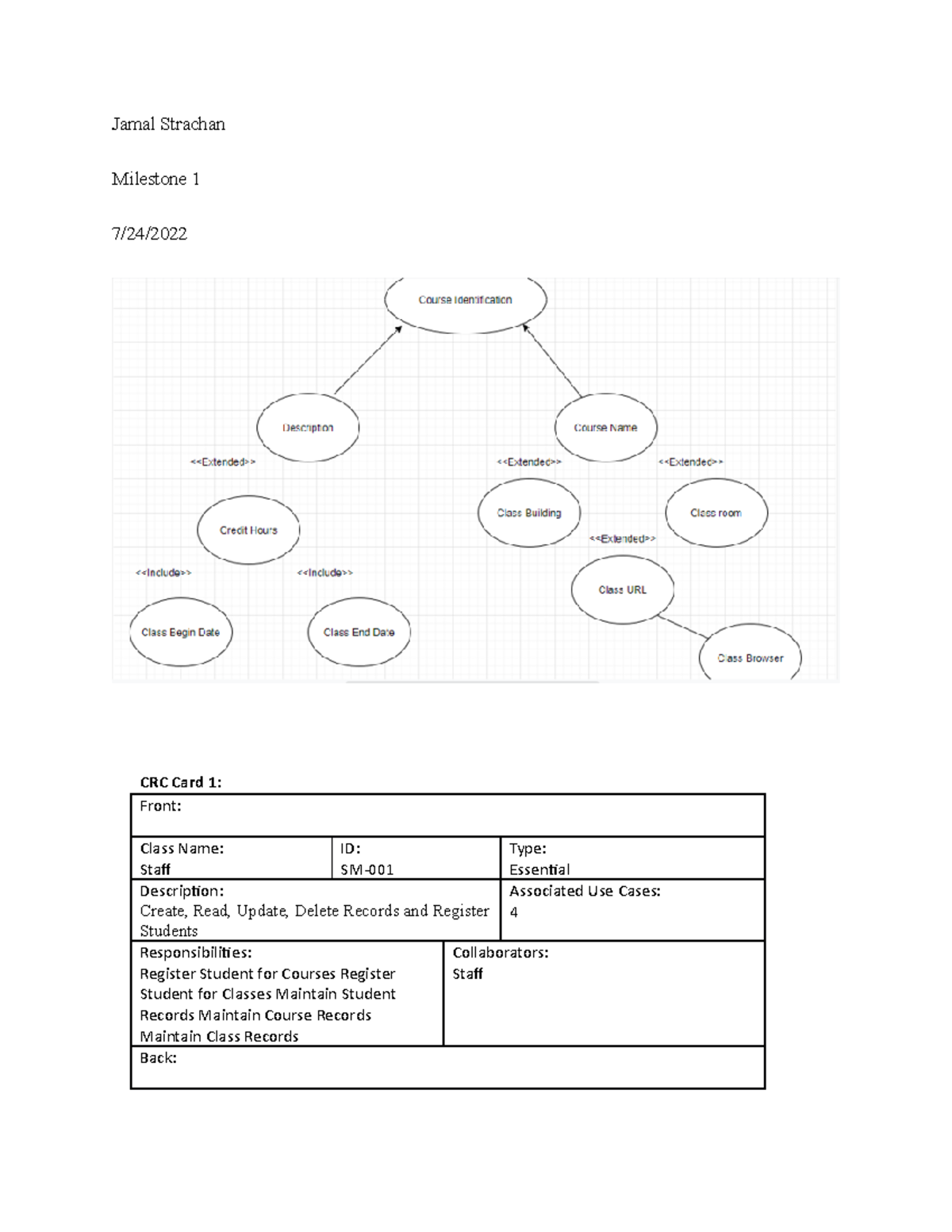 IT- 315 Module 4-1 - MILESTONE - Jamal Strachan Milestone 1 7/24/ CRC ...