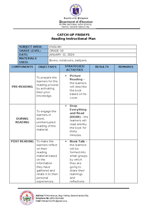 LP Outlining - Lesson plan for EAPP for grade 11 Students. - DAILY DETAILED LESSON PLAN School ...