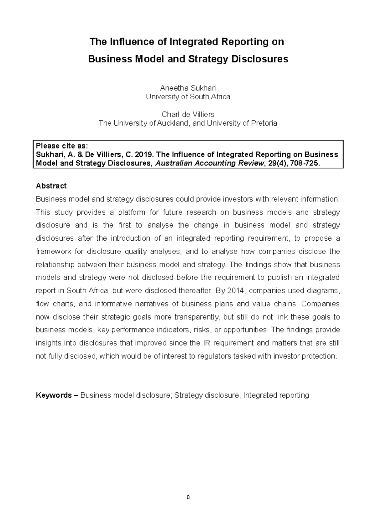 Sukhari De Villiers 2019 Aarbmandstrategydisclosures-acceptedversion ...