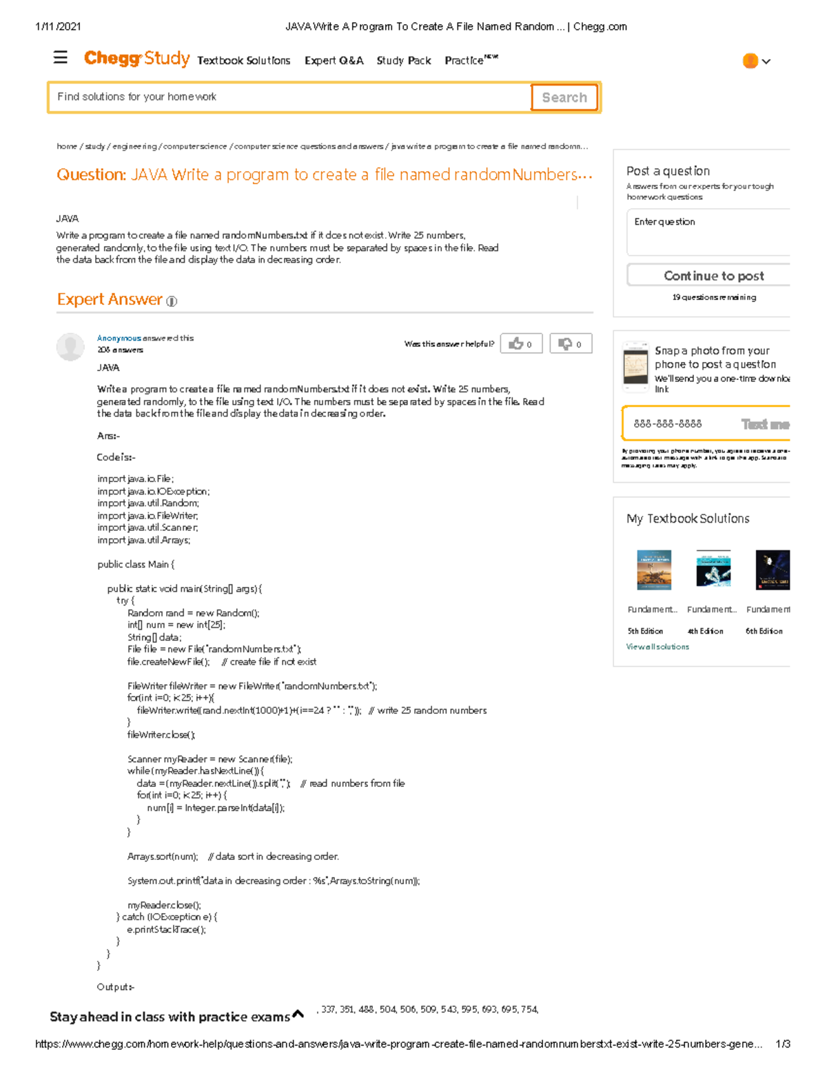 Q4 - lecture is given - 1/11/2021 JAVA Write A Program To Create A File ...