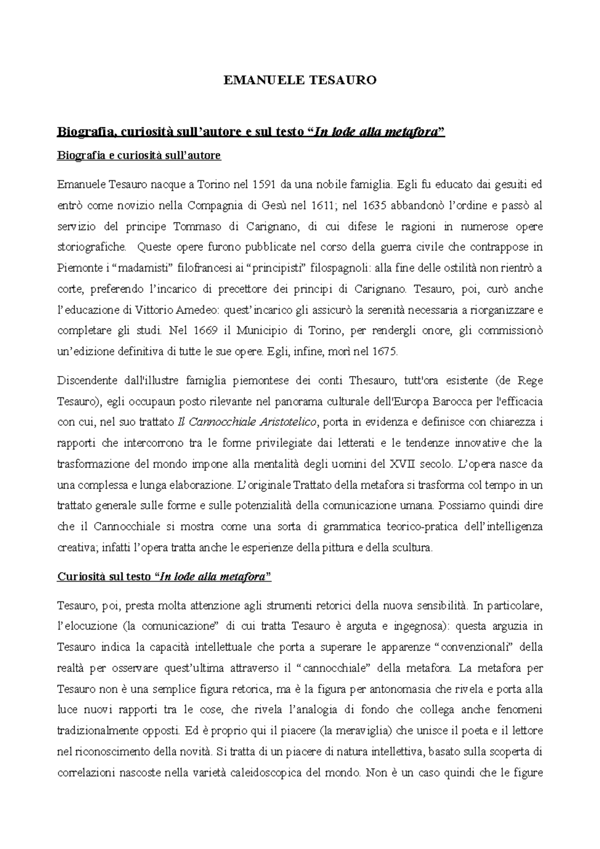 Emanuele Tesauro - EMANUELE TESAURO Biografia, curiosità sull’autore e ...