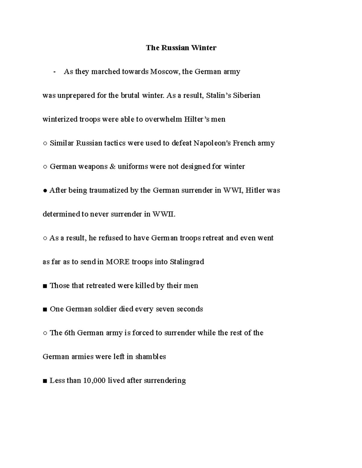 Russian Crash - World History is the ineraction between different ...