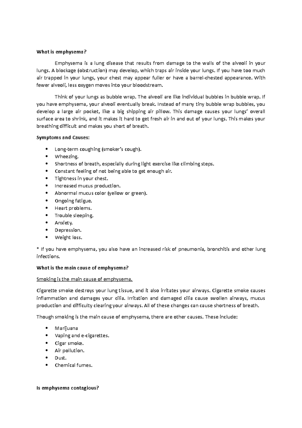 Emphysema COPD - What is emphysema? Emphysema is a lung disease that ...