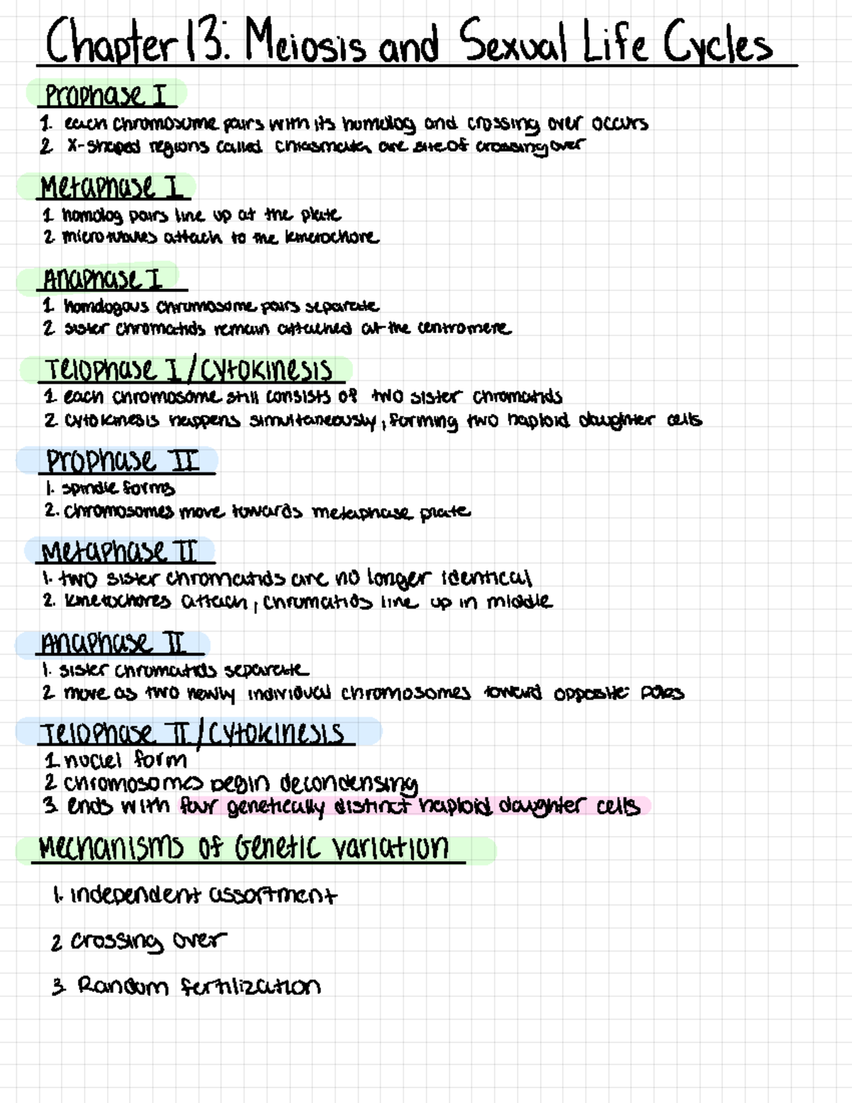 Biology 103- ch 13 - BIOL103 - Studocu