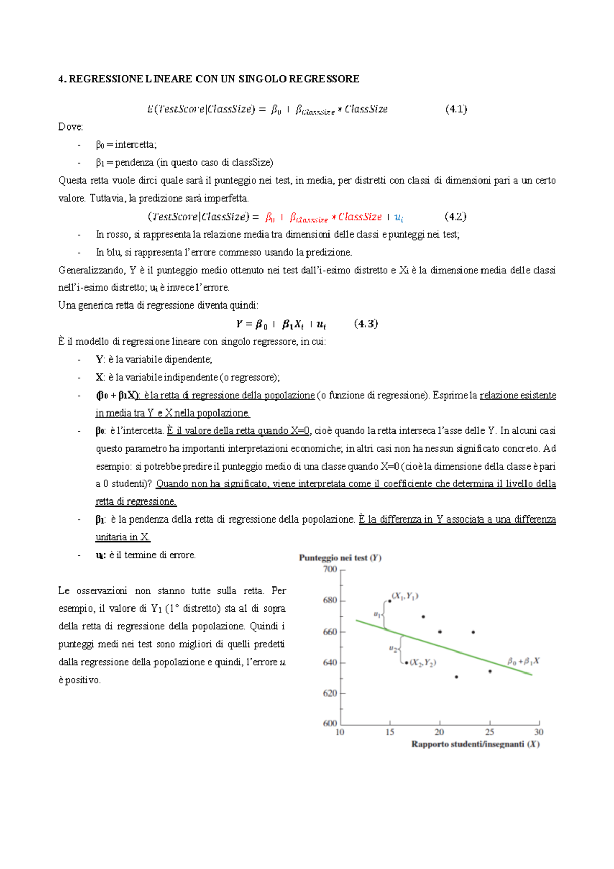 Capitolo 4 + dimostrazioni - 4. REGRESSIONE LINEARE CON UN SINGOLO ...