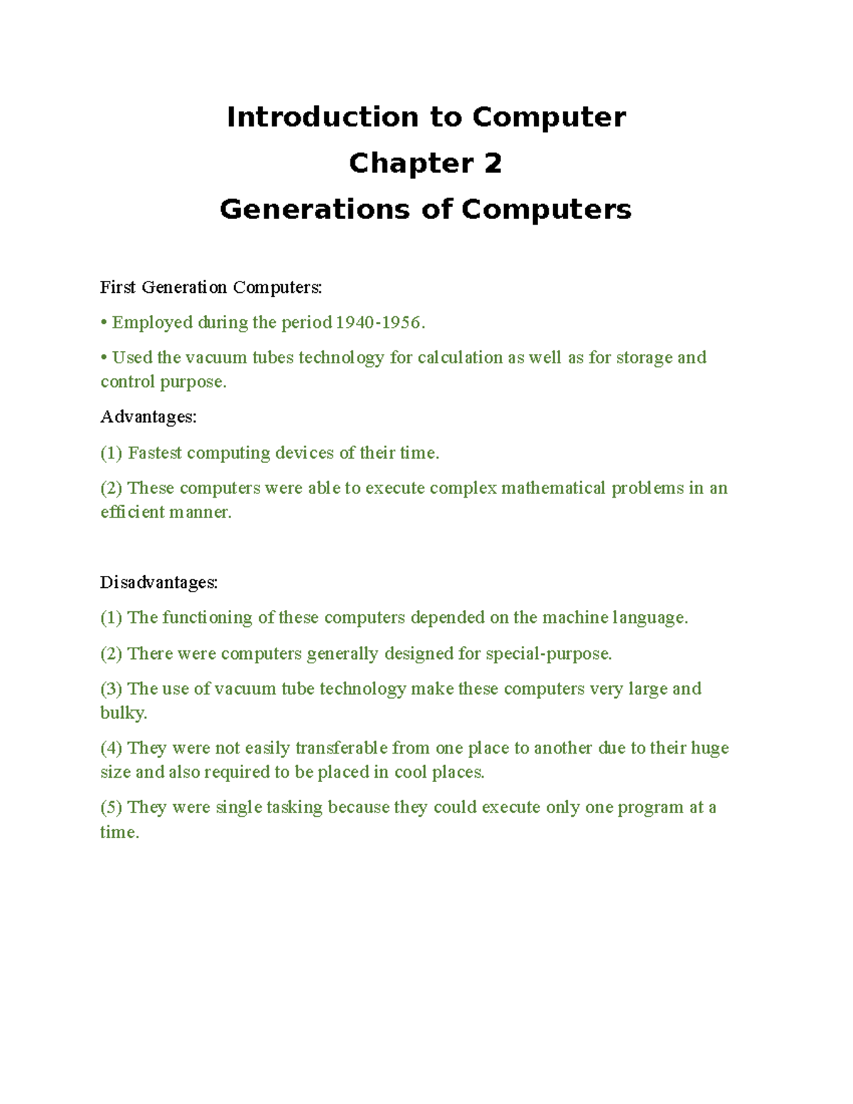 Chapter 2 - A summary like a final revision for Introduction to ...