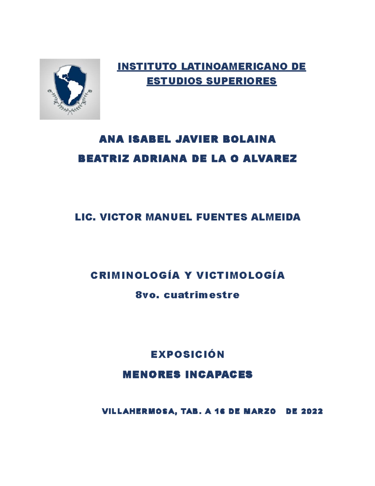 Exposición menores incapaces por Beatriz Adriana e Isabel Javier ...