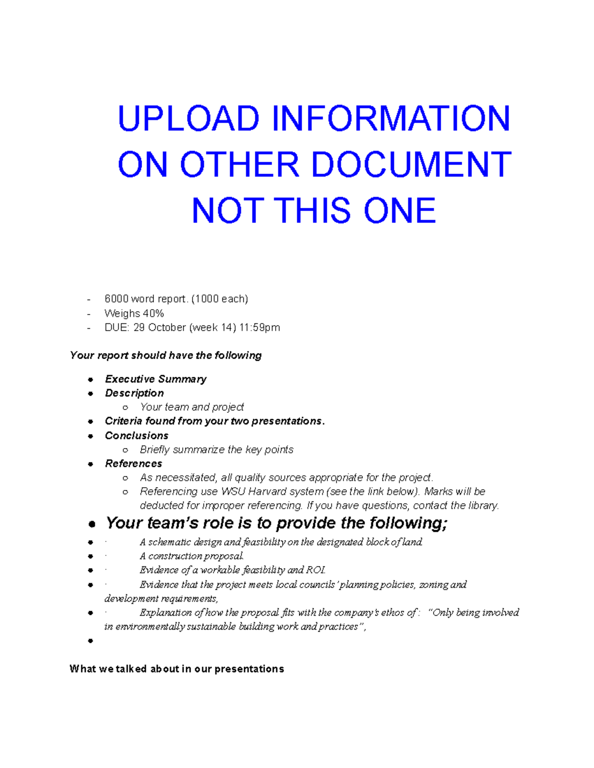 Assessment 2 - UPLOAD INFORMATION ON OTHER DOCUMENT NOT THIS ONE 6000 ...