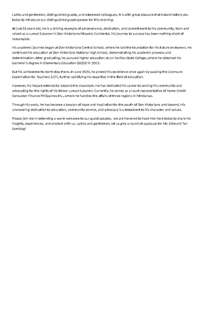 Emcee Tagalog Recognition 2 - [Prosesyonal] Emcee 1: Magandang umaga po ...