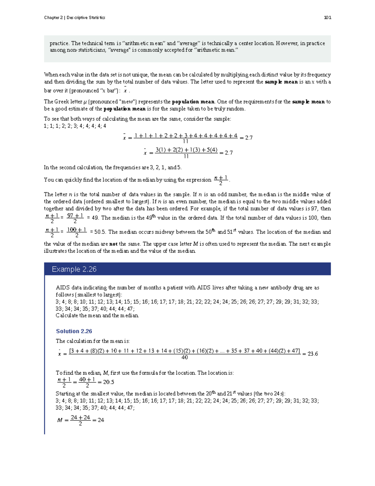 Introstat 10 - stat - practice. The technical term is “arithmetic mean ...