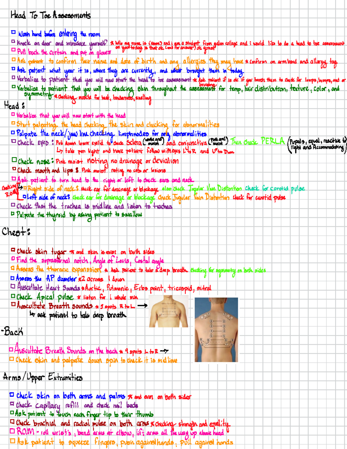 Head to toe assessment - Verbalize to patient that you will be checking ...