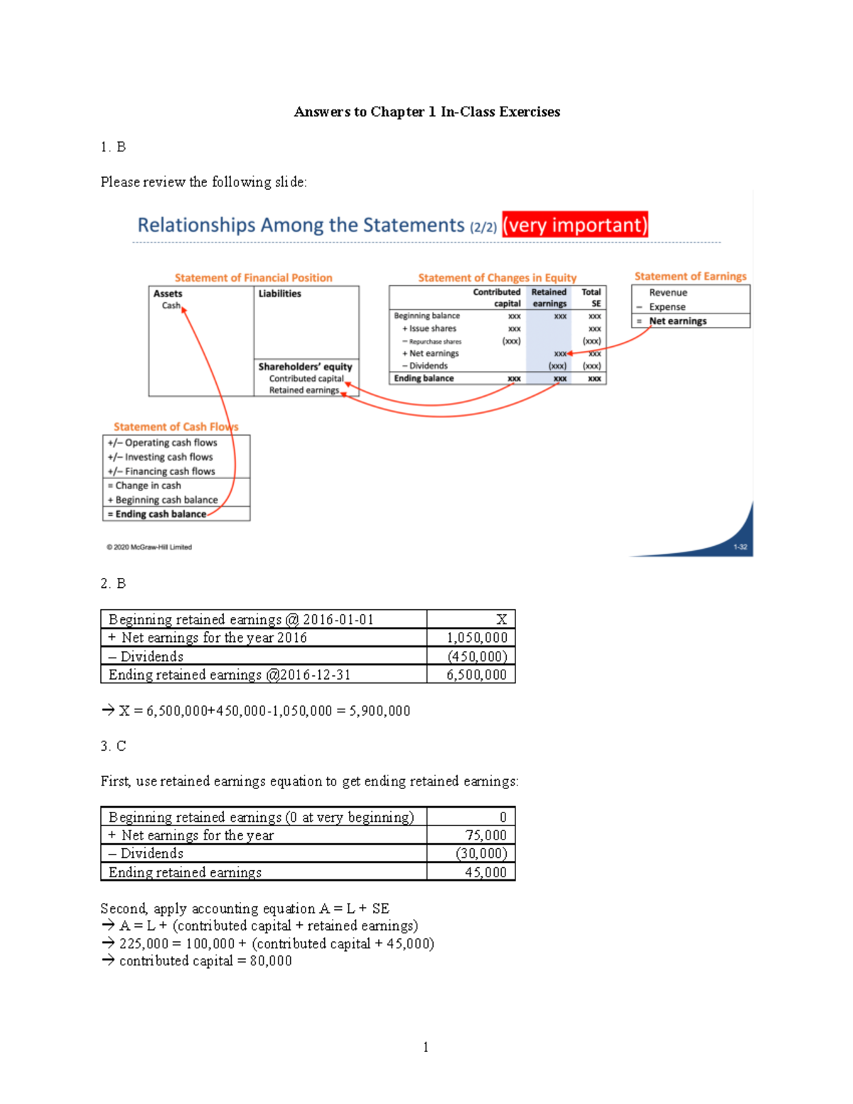 Answers to Chapter 1 In-Class Exercises - 1 Answers to Chapter 1 In-Class Exercises B Please ...