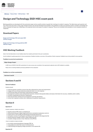 Design and Technology 2019 HSC exam pack NSW Education Standards - NESA ...