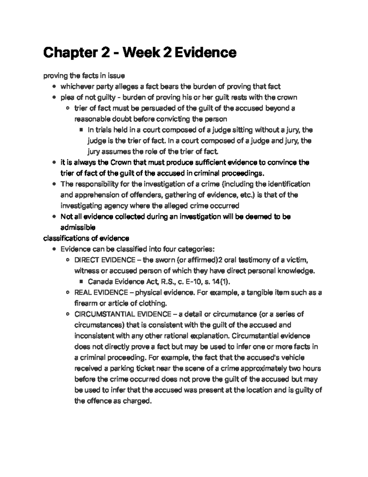 Evidence - Police obtained - Studocu