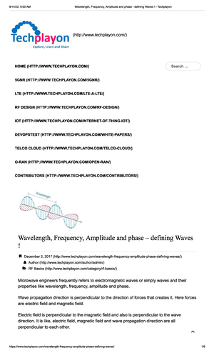 Wavelength, Frequency, Amplitude and phase - defining Waves ...